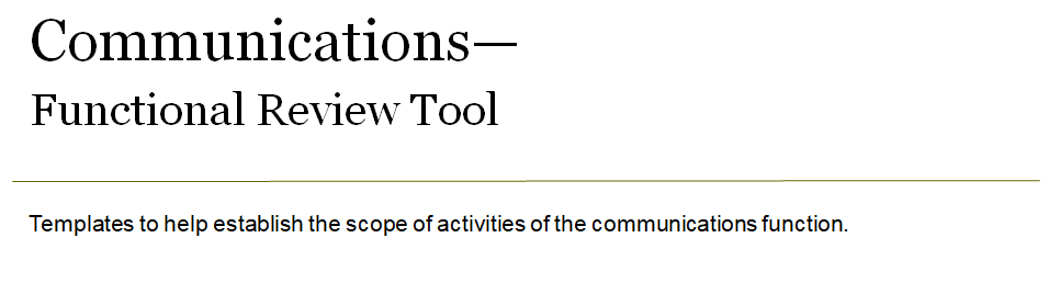 TURNKEY Govt Communications Functional Review Template – Public ...