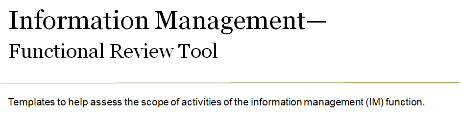 TURNKEY Information Management Functional Review (Govt) – Public ...