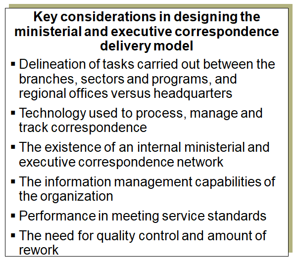 TURNKEY Delivery Model Assessment-Ministerial/Executive Correspondence ...