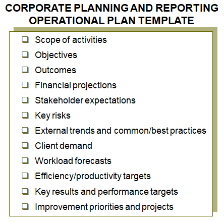 TURNKEY Operational Plan Template - Corporate Planning and Reporting ...